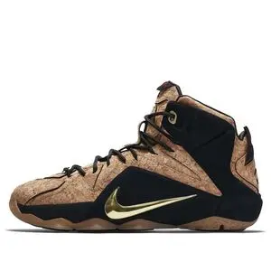Nike Nike LeBron 12 EXT "Cork" High Top Lace-Up Sneakers Gold/yellow Gold/black