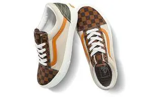 VANS Old Skool "mixed Utility Checkerboard" Lace-up Sneakers - Khaki/green/brown