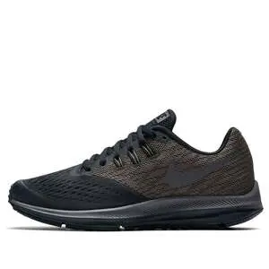 Nike Zoom Winflo 4 Anthracite Lace-up Athletic Sneakers - Black
