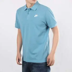 Nike Lapel Short Sleeve Polo Shirt - Blue