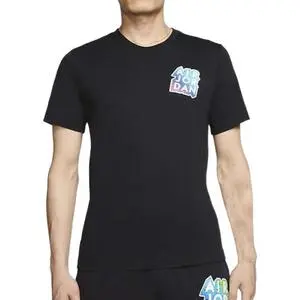 JORDAN All-star Color Label Printing Basketball Short Sleeve - Black
