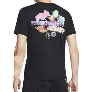 JORDAN All-star Color Label Printing Basketball Short Sleeve - Black