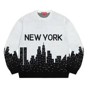 Supreme New York City Skyline Knit Sweater - Black/white