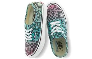 VANS Authentic Tribal Checkerboard Lace-up Sneakers - Teal