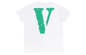 VLONE Large Logo Round Neck Short Sleeve T-shirt 'white Green - White/green