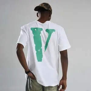 VLONE Large Logo Round Neck Short Sleeve T-shirt 'white Green - White/green