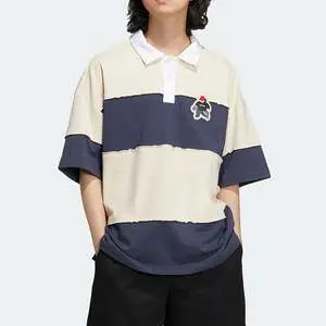 Adidas X Charr Short Sleeve Polo Shirt 'cream White Navy