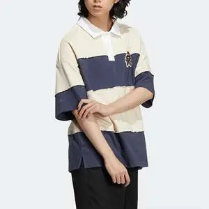 Adidas X Charr Short Sleeve Polo Shirt 'cream White Navy