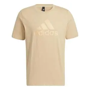 Adidas Solid Color Large Logo Printing Athleisure Casual Sports Short Sleeve Brown - Multi-color