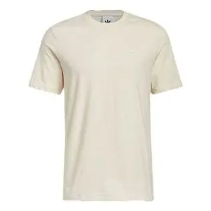 Adidas Originals Solid Color Logo Athleisure Casual Sports Round Neck Short Sleeve Creamy White T-shirt - Default Color