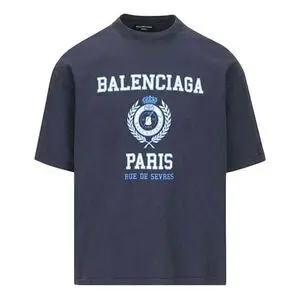 Balenciaga Balenciaga Varsity Logo Short Sleeve T-shirt 'navy' Navy
