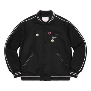 Supreme X Jamie Reid It's All Bollocks Varsity Jacket - Black