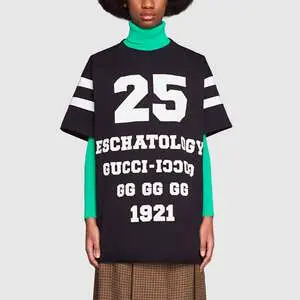 Gucci Ss21 1921 Series Alphabet Printing Casual Short Sleeve