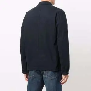 Stone Island Garment Dyed Zip Shirt Overshirt - Navy