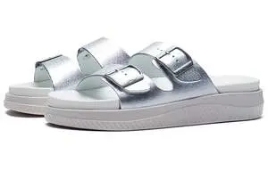 LI-NING Clap Buckled Platform Slides - Silver