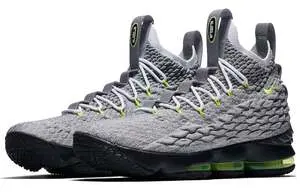 Nike Lebron 15 'air Max 95' Athletic Sneakers - Cool Grey/volt-wolf Grey