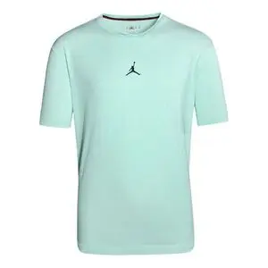JORDAN Solid Color Logo Round Neck Pullover Short Sleeve Mint Green T-shirt - Multi-color