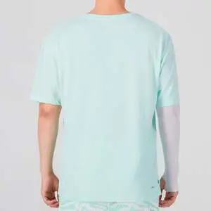 JORDAN Solid Color Logo Round Neck Pullover Short Sleeve Mint Green T-shirt - Multi-color