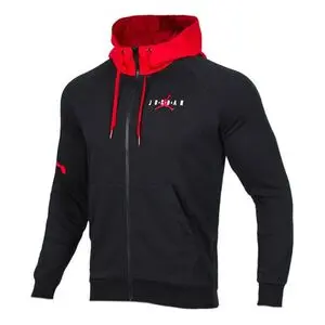 JORDAN Air Basketball Knit Hooded Jacket - Black