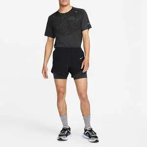 Nike Solid Color Logo Splicing Straight Sports Shorts