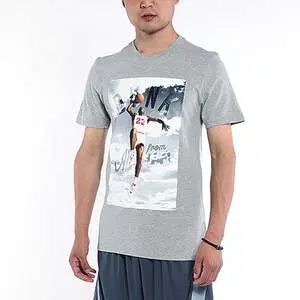 JORDAN Basketball Printing Short Sleeve T-shirt - Grey