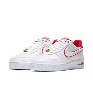 Nike Force 1 '07 Lux Luxury Sneakers - White/red