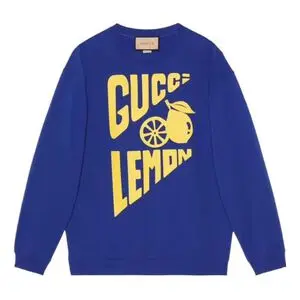 Gucci Lemon Print Cotton Sweatshirt - Blue