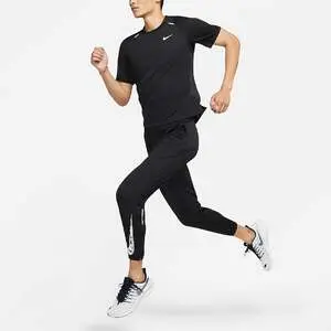 Nike Essential Wild Quick-drying Print Knit Running Sports Pants - Black