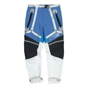 Nike Ispa Series Splicing Mesh Colorblock Long Pants - Blue