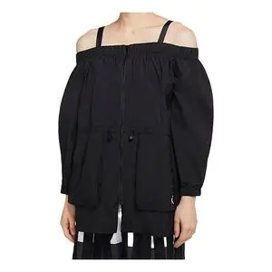 JORDAN Utility Off-shoulder Sports Jacket - Black