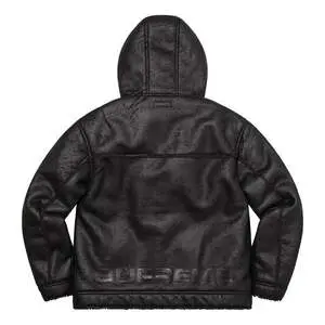 Supreme Faux Shearling Hooded Jacket - Black