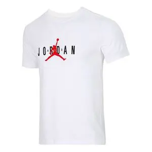 JORDAN Alphabet Flying Logo Printing Round Neck Casual Short Sleeve White - Default Color