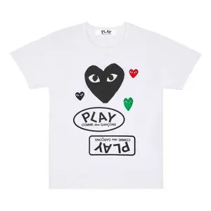 Play Comme Des Garcon Multi Heart T-shirt - White/black