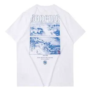 LI-NING Bad Five Sports Short Sleeve Tee 'white Blue - White/blue