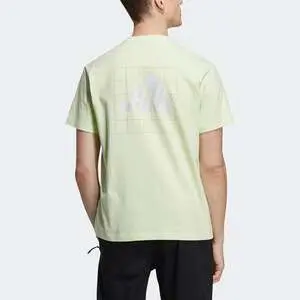 Adidas Solid Color Chinese Printing Athleisure Casual Sports Short Sleeve White