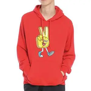 CONVERSE Finger Letter Print Hooded Drawstring Sweatshirt