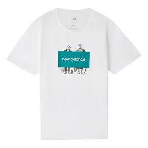 NEW BALANCE Creative Logo Round Neck Short Sleeve - White