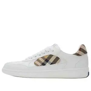 Burberry Burberry 26 Leather And Check Terrace Sneakers White/sand