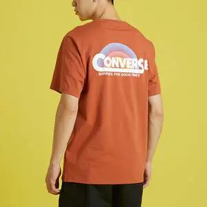 CONVERSE Rainbow Logo Printing Knit Sports Short Sleeve