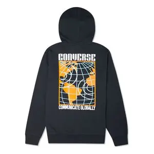 CONVERSE Earth Pattern Printed Hoodie - Black