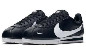 Nike Classic Cortez Premium 'swoosh' Sneakers - Black/white
