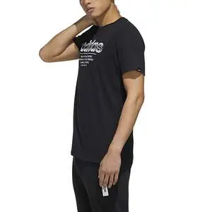 Adidas Solid Color Round Neck Short Sleeve Pattern