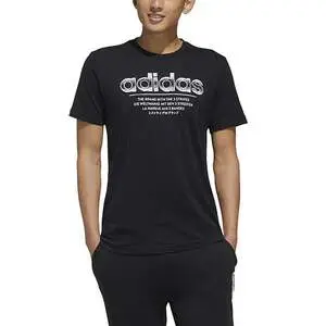 Adidas Solid Color Round Neck Short Sleeve Pattern
