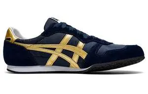 Onitsuka Tiger Serrano "midnight Pure Gold" Retro Sport Shoes - Blue/gold