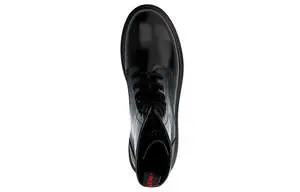 Alexander McQueen Glossed-leather Platform Ankle Boots - Black/red