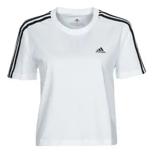 Adidas Essentials Loose 3-stripes Cropped T-shirt - White/black