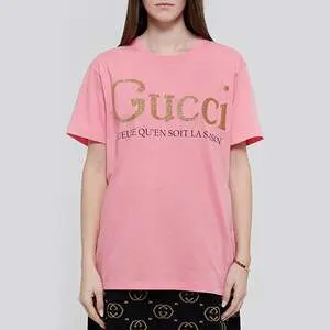 Gucci Bronzing Alphabet Short Sleeve T-shirt - Pink