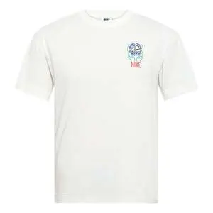 Nike Logo Alphabet Breathable Printing Short Sleeve White T-shirt - Default Color