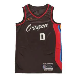 Nike Portland Trail Blazers Damian Lillard Basketball Jersey - Brown