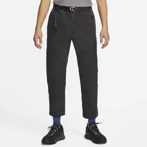 Nike Ease Solid Color Loose Lacing Cropped Casual Pants - Black